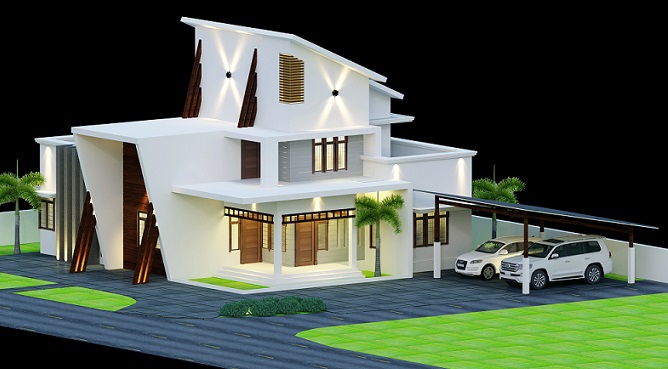 2000 Square Feet Double Floor Modern Home Design