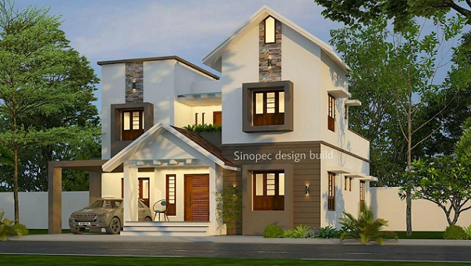 2205 Square Feet Double Floor Contemporary Home Design